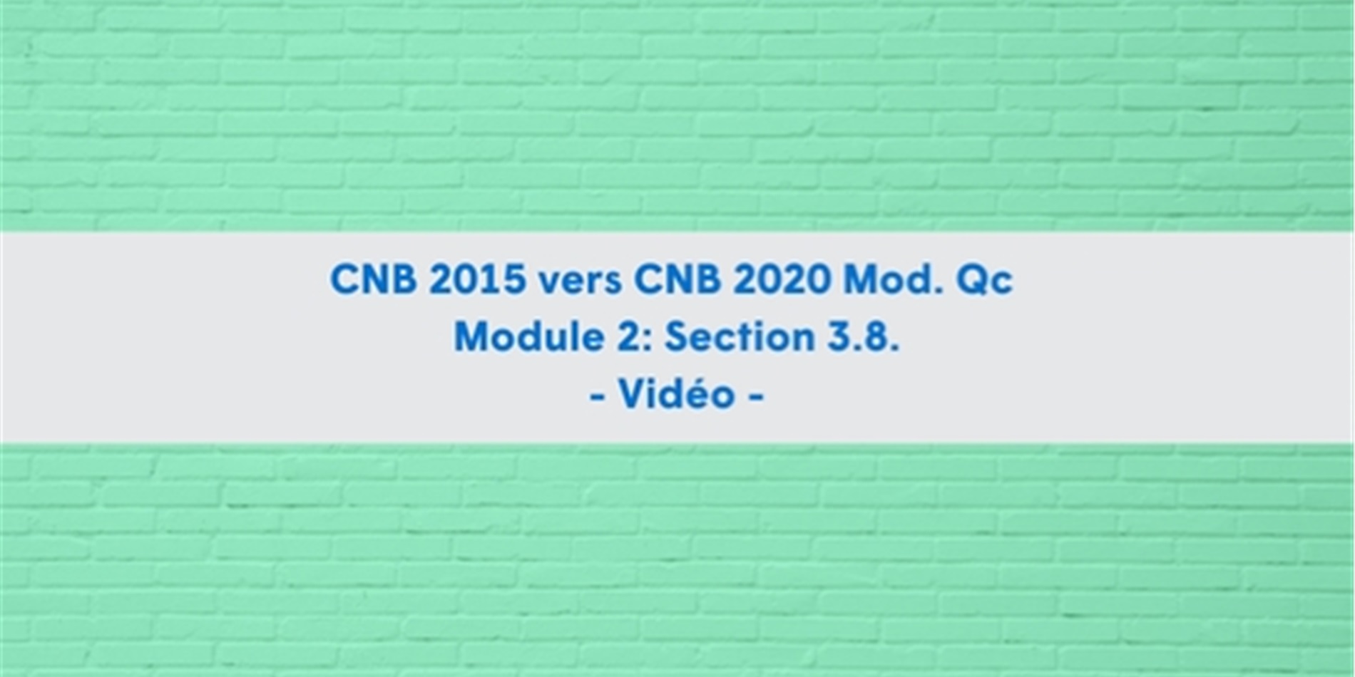 Changements CNB 2015 vers CNB 2020 mod. Qc - Module 2: Section 3.8 ...